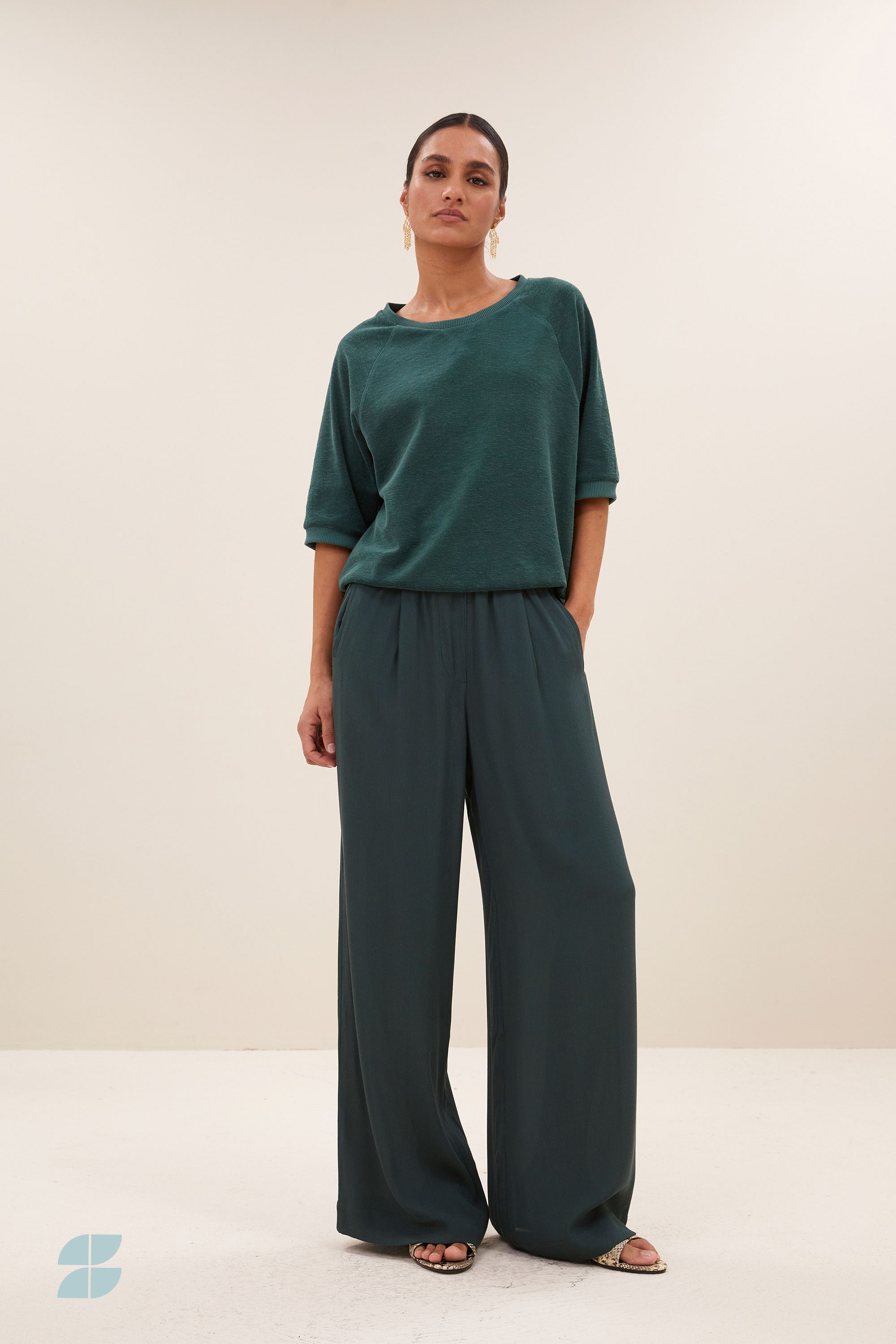 neva slub top-deep green