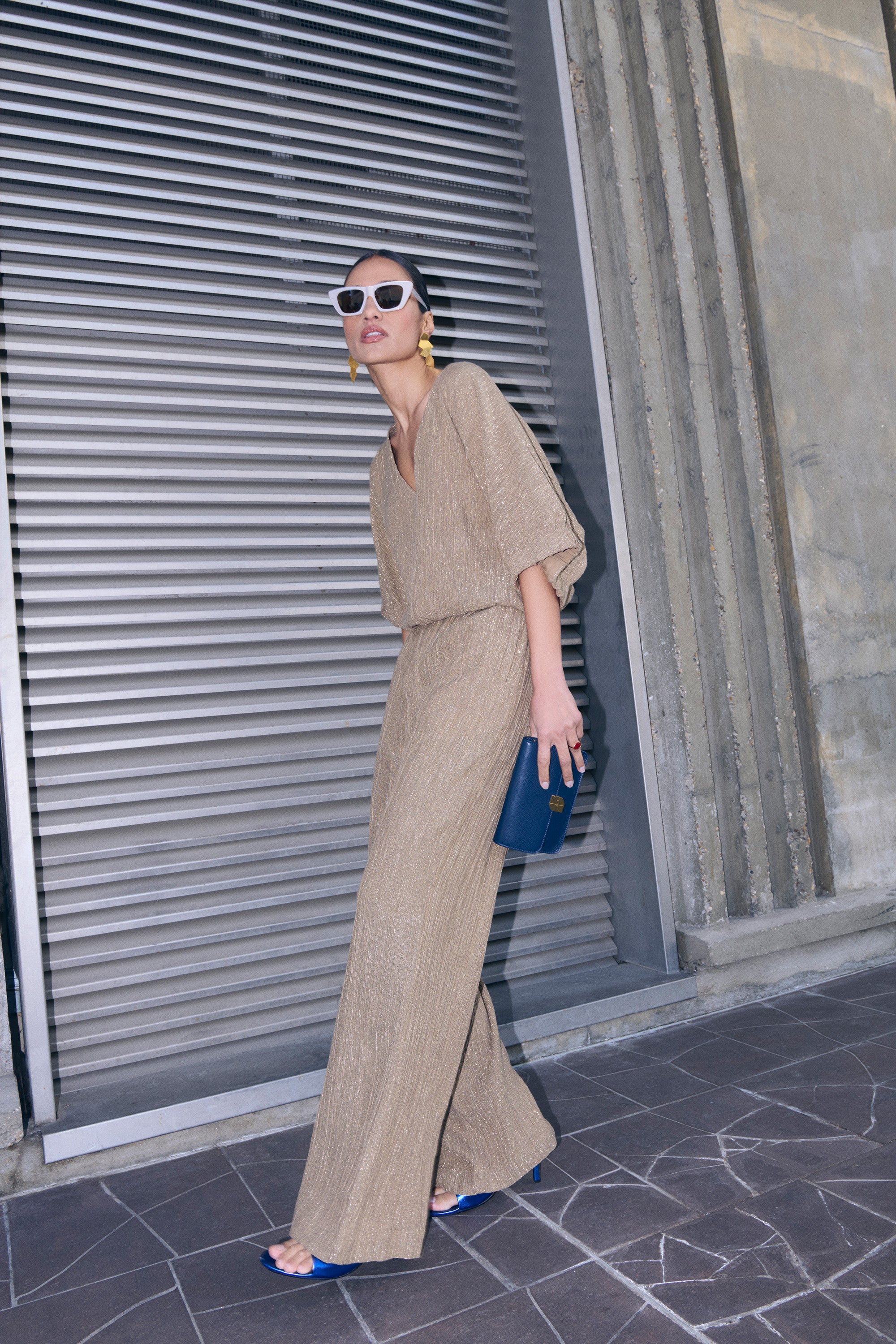 benji lurex pants-gold