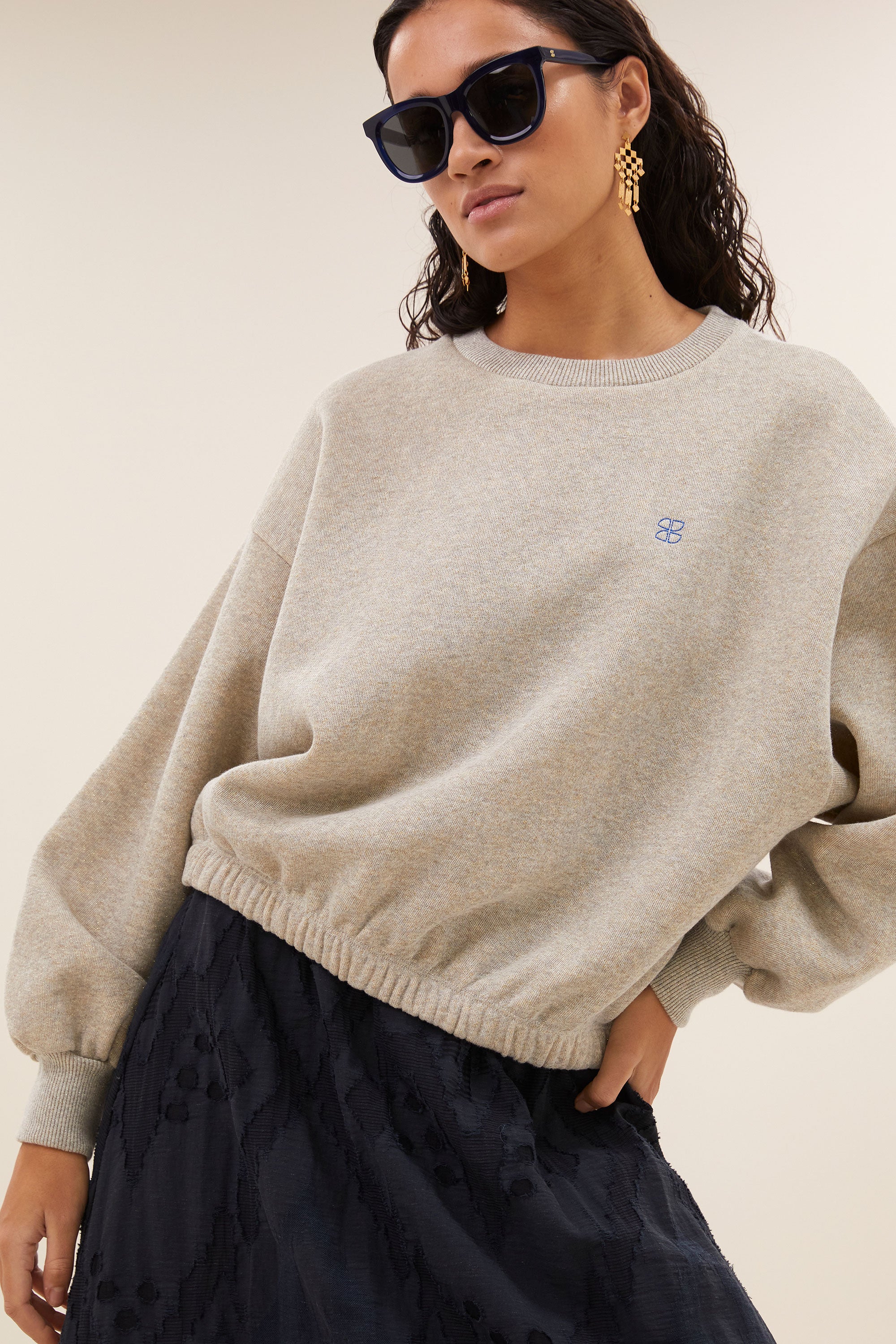 bodil sparkle sweater-gold